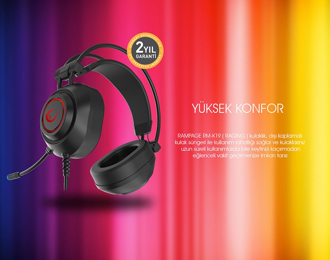 Rampage RM-K19 RAGING PLUS Gaming Oyuncu Kulaklık Fiyatı - Merter Elektronik