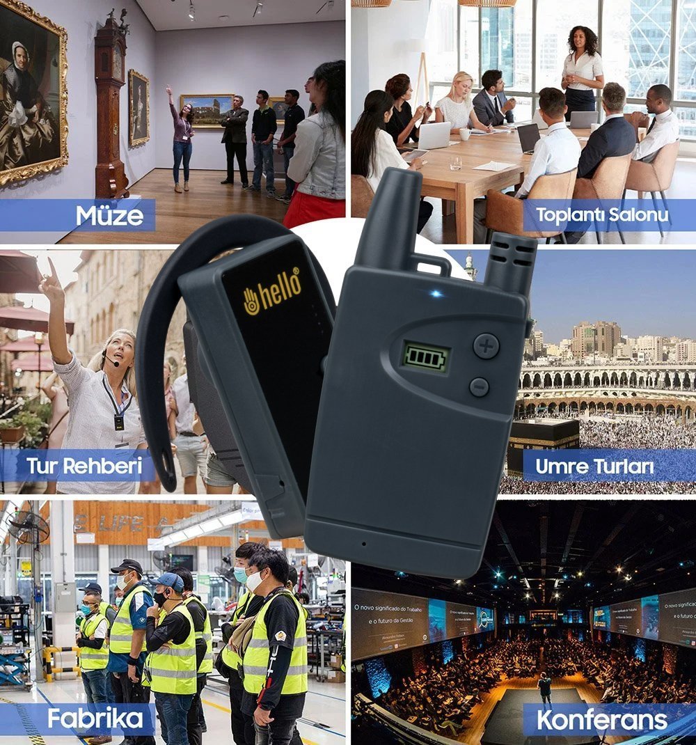 Hello 737R Kulaklık Tipi Alıcı Kablosuz Tur Rehber Sistemi (100 Metre Menzil) Fiyatı - Merter ...