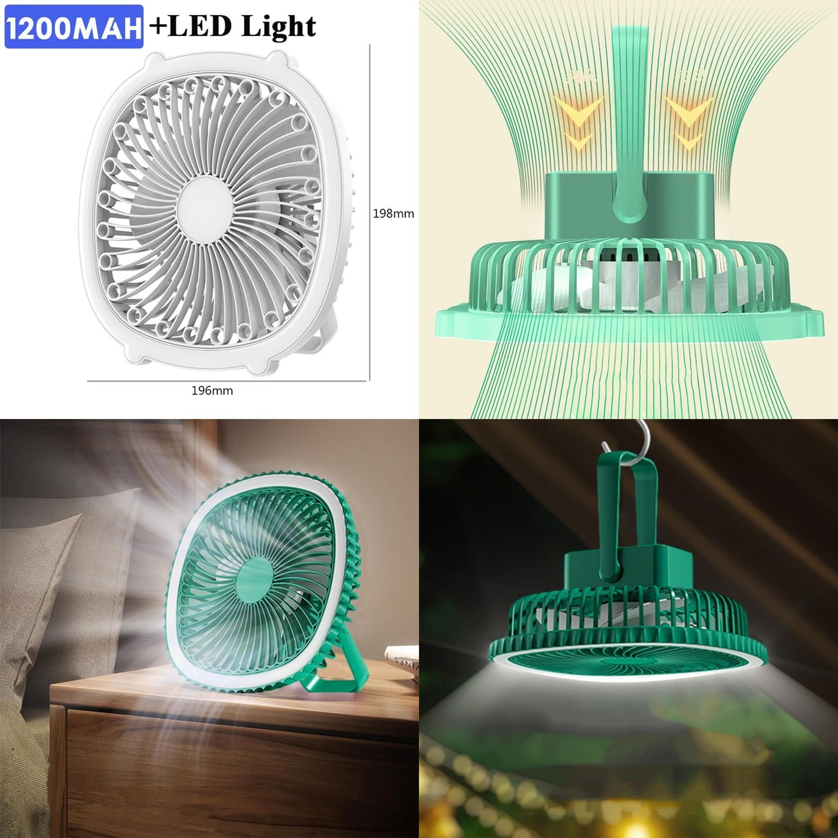 PowerMaster PM-21882 Işıklı Masa Üstü Şarjlı Fan Vantilatör Fiyatı ...