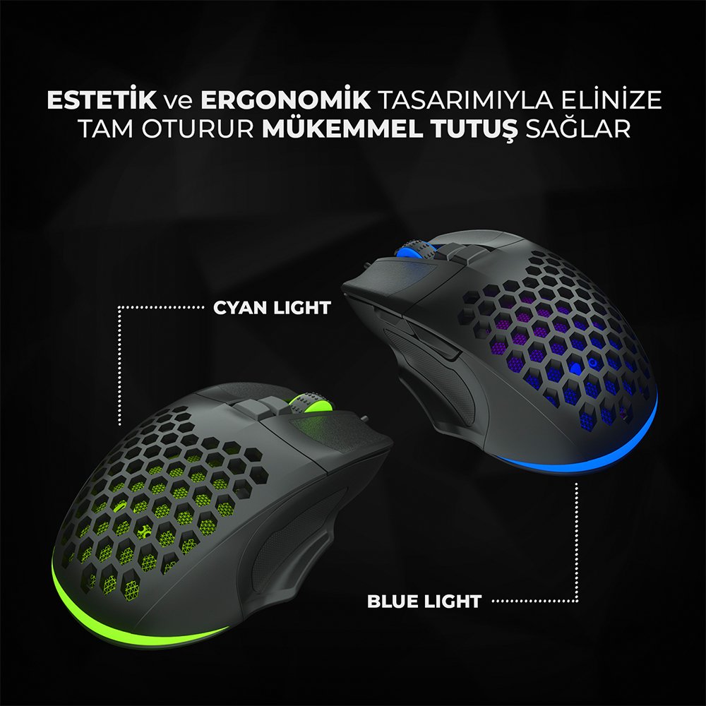 LENOVO LECOO MS107 3200 DPI 7 TUŞLU KABLOLU RGB LED AYDINLATMALI GAMING MOUSE