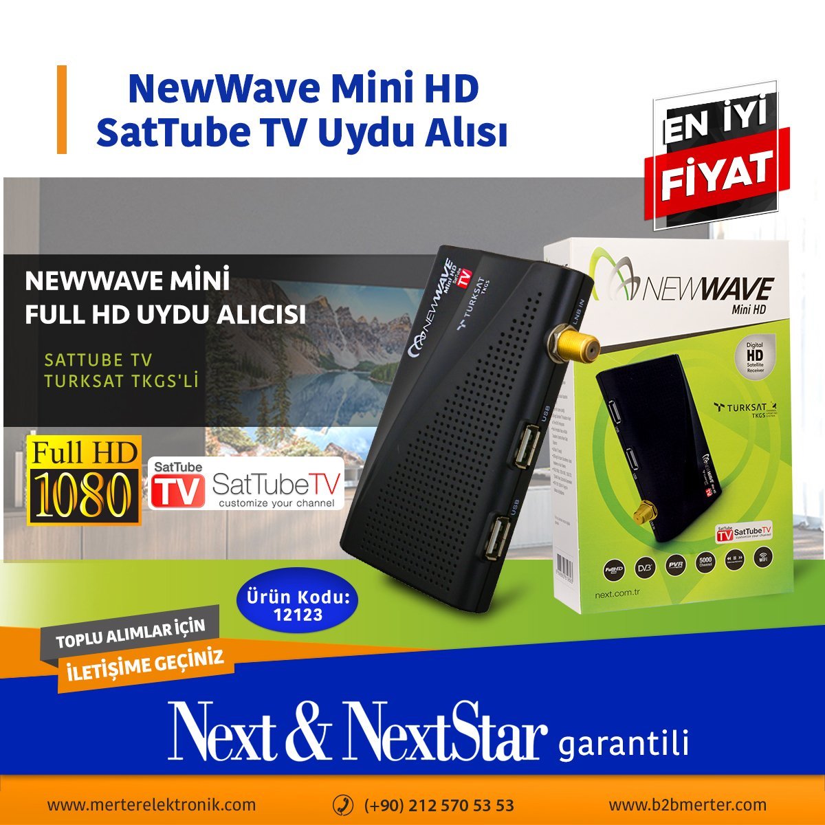 Newwave Mini Full Hd Uydu Alıcısı TKGS Uyumlu Fiyatı - Merter Elektronik
