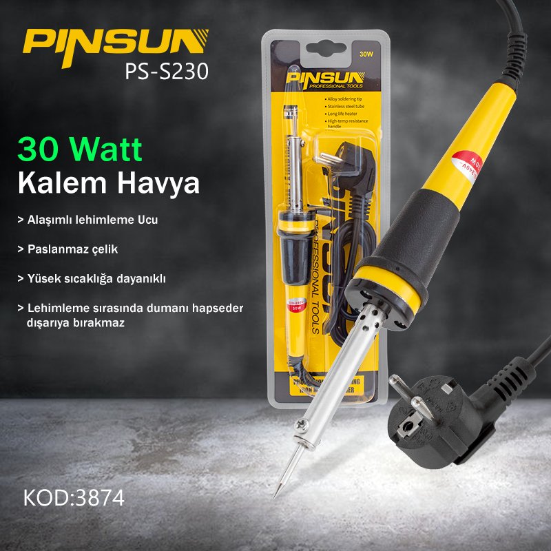 Pinsun PS-S230 30 Watt Kalem Havya Fiyatı - Merter Elektronik