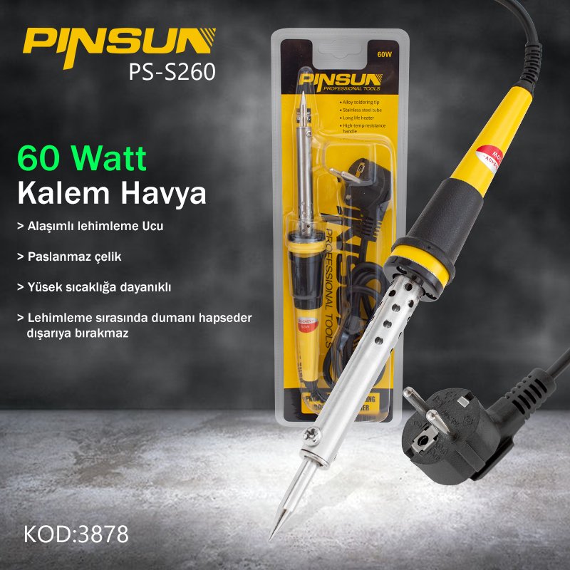 Pinsun PS-S260 60 Watt Kalem Havya Fiyatı - Merter Elektronik