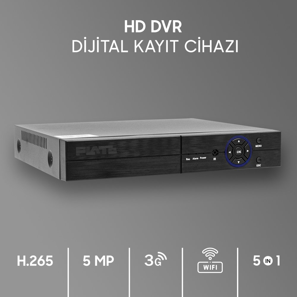 Plato PL-21064 6 in 1 8 Kanal 1080n DVR Kayıt Cihazı (5 MP Destekli) (H265) Fiyatı - Merter ...