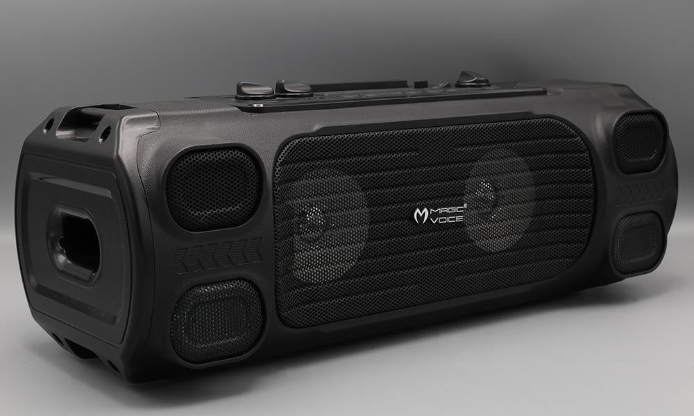 Magicvoice MV-7001 VHF El Mikrofonlu USB-SD-Bluetooth Işıklı 40 W Taşınabilir Şarjlı Seyyar ...