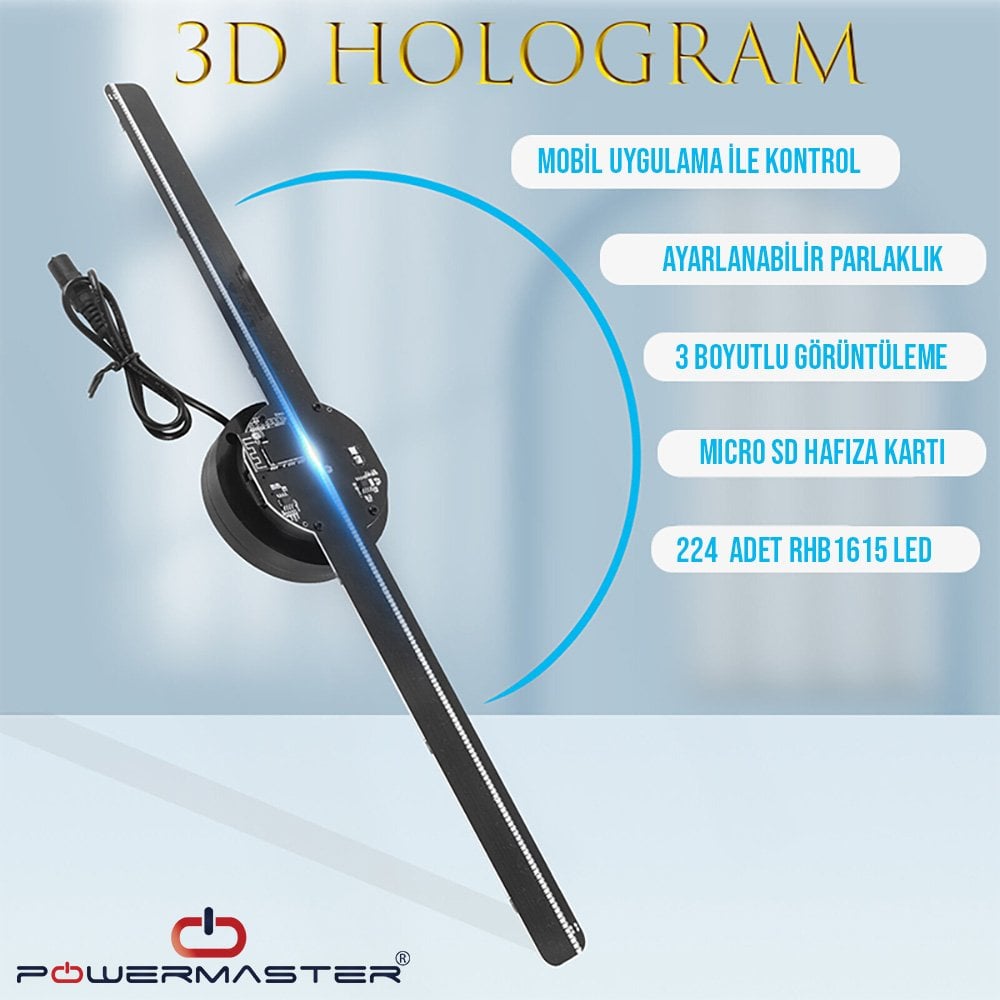 Powermaster F2 43 Cm Smart 3D Hologram Fan Fiyatı - Merter Elektronik