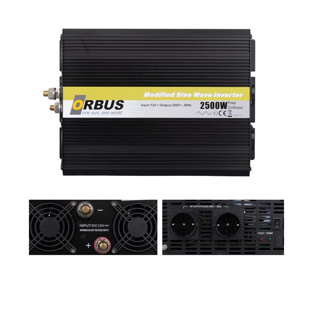Orbus MS12-2500 12 Volt 2500 Watt Modified Sinus İnverter Fiyatı - Merter Elektronik
