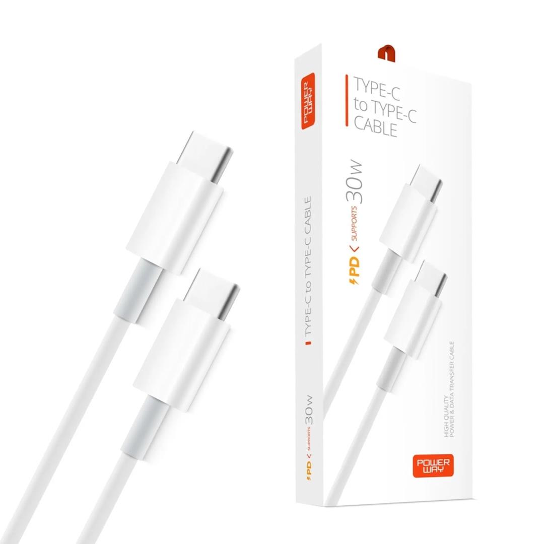 Powerway PD30 30 Watt Type-C to Type-C 1 Metre Hızlı Şarj ve Data Transfer Kablosu Fiyatı ...