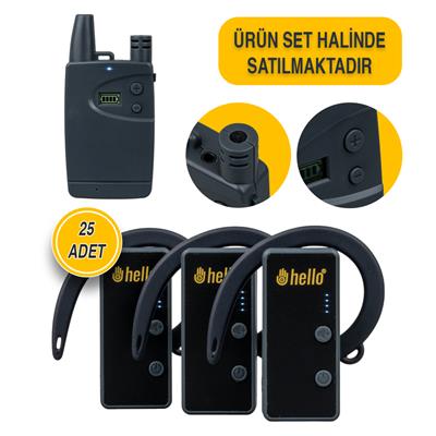 Hello HL-27915 25'li Kulaklık Tipi Tur Rehber Sistemi Seti (100 Metre Menzil) Fiyatı - Merter ...