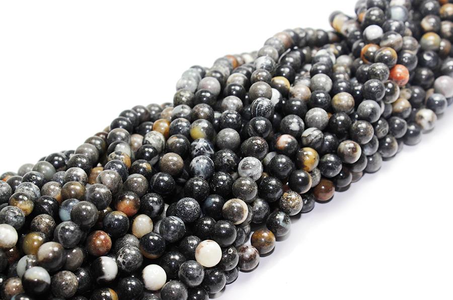 Akik Taşı Doğal Taş Dizisi 8 mm Siyah