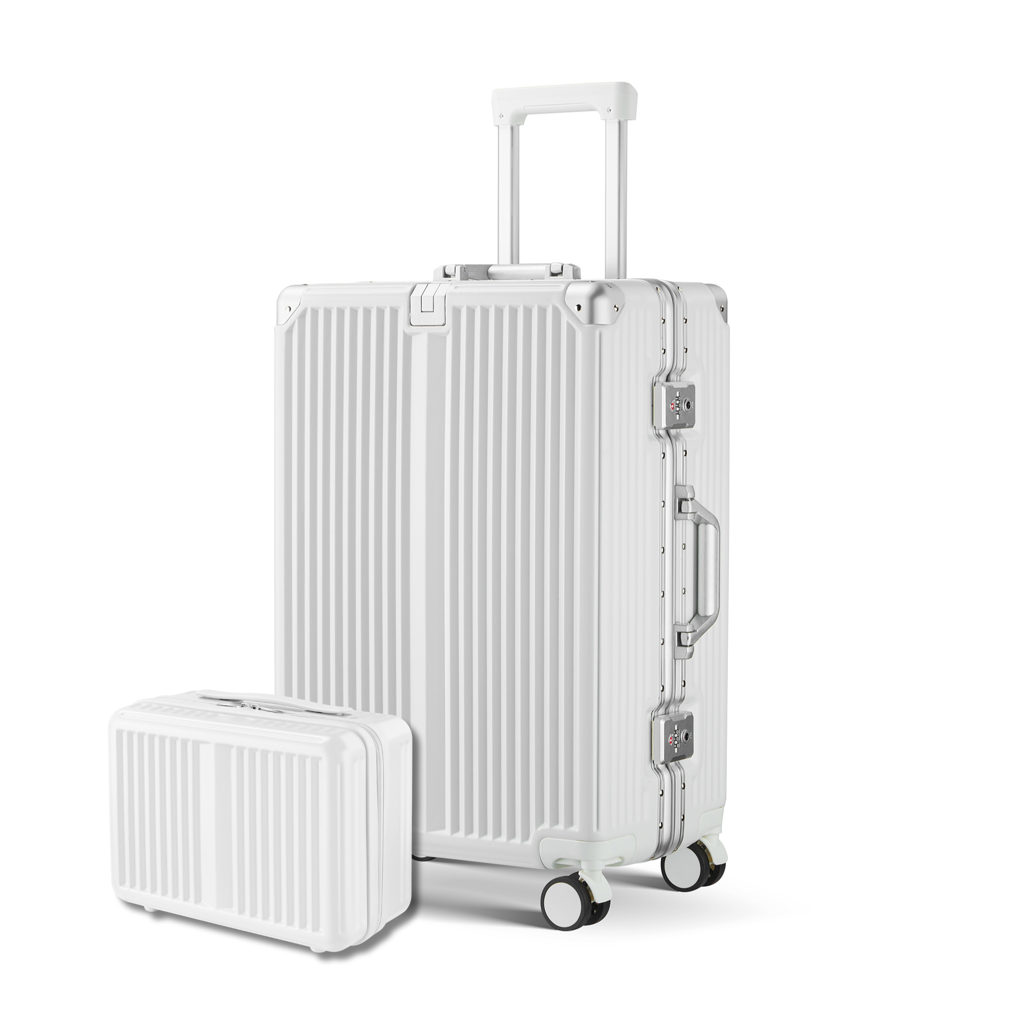 Zeplin Joya PC Policarbon 2'li Valiz Seti (Orta ve Makyaj) Beyaz