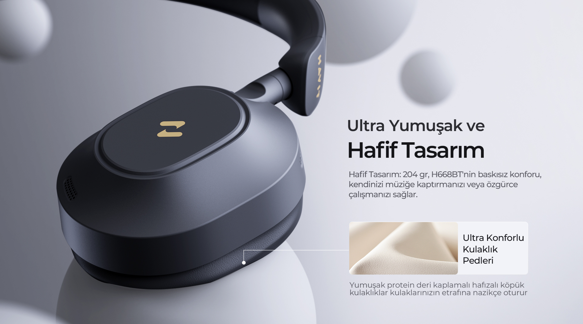 Havit H668BT ANC Bluetooth Kulaküstü Kulaklık - Bej