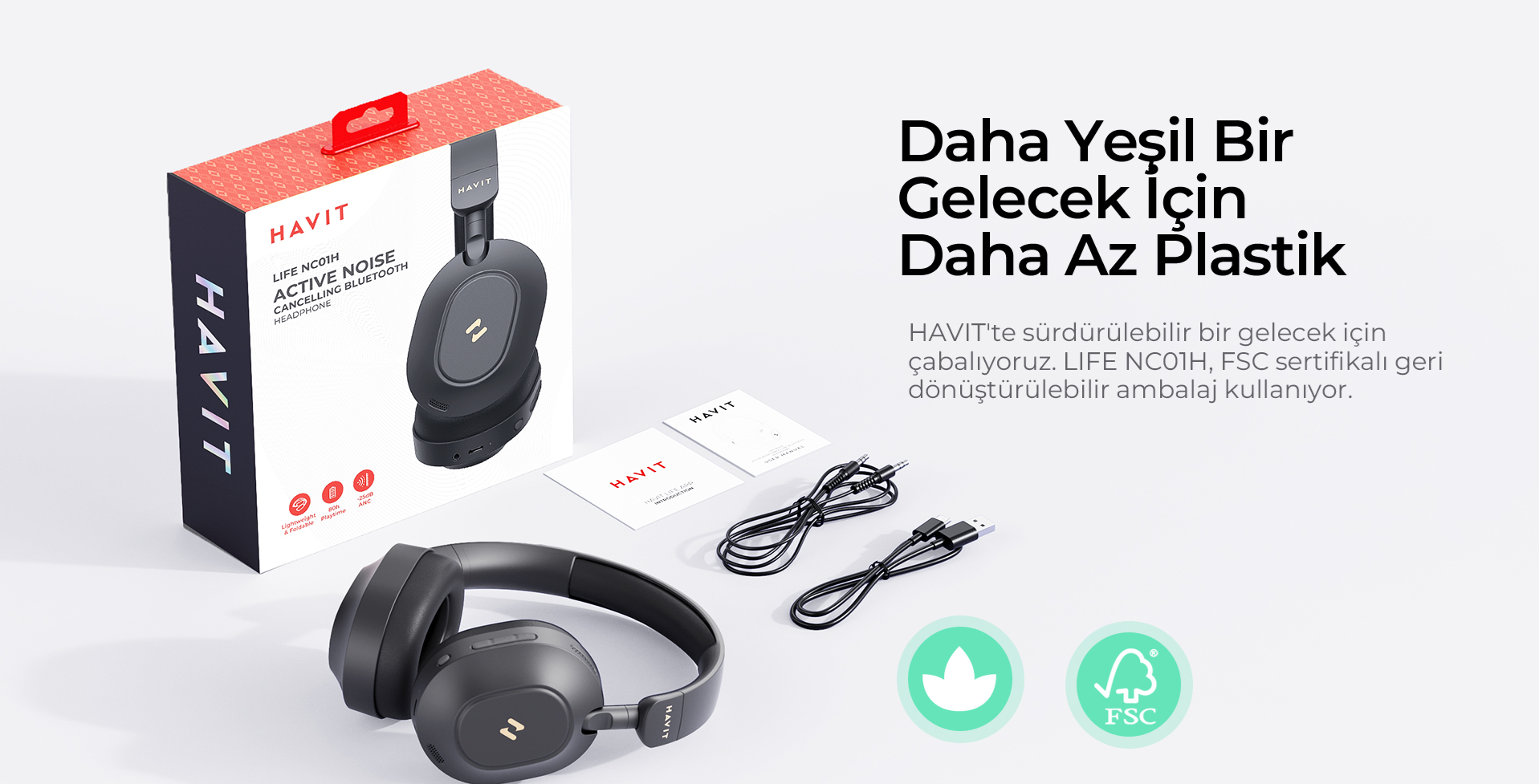 Havit H668BT ANC Bluetooth Kulaküstü Kulaklık - Siyah