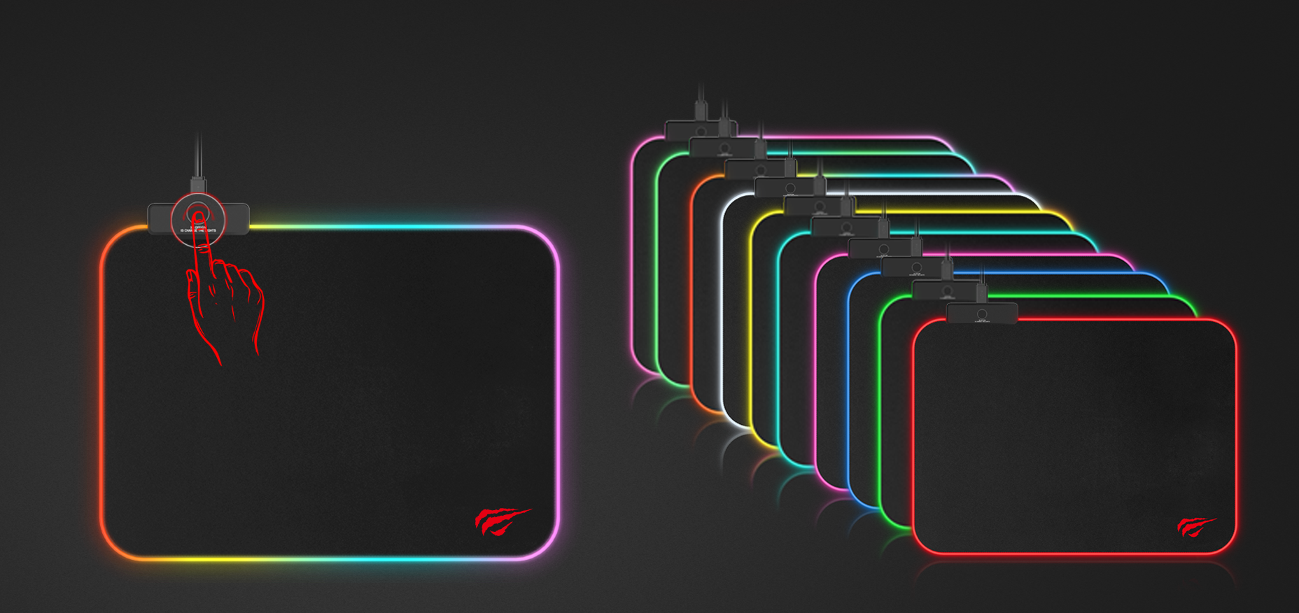 Havit Gamenote MP901 Siyah 360*260*3mm Rgb Ledli Gaming Mouse Pad