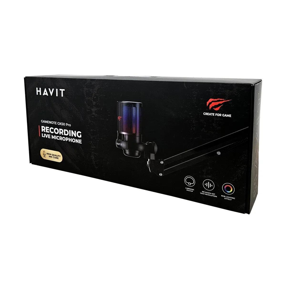 Havit Gamenote GK50 PRO RGB Gaming Profesyonel Oyuncu Yayıncı Mikrofonu