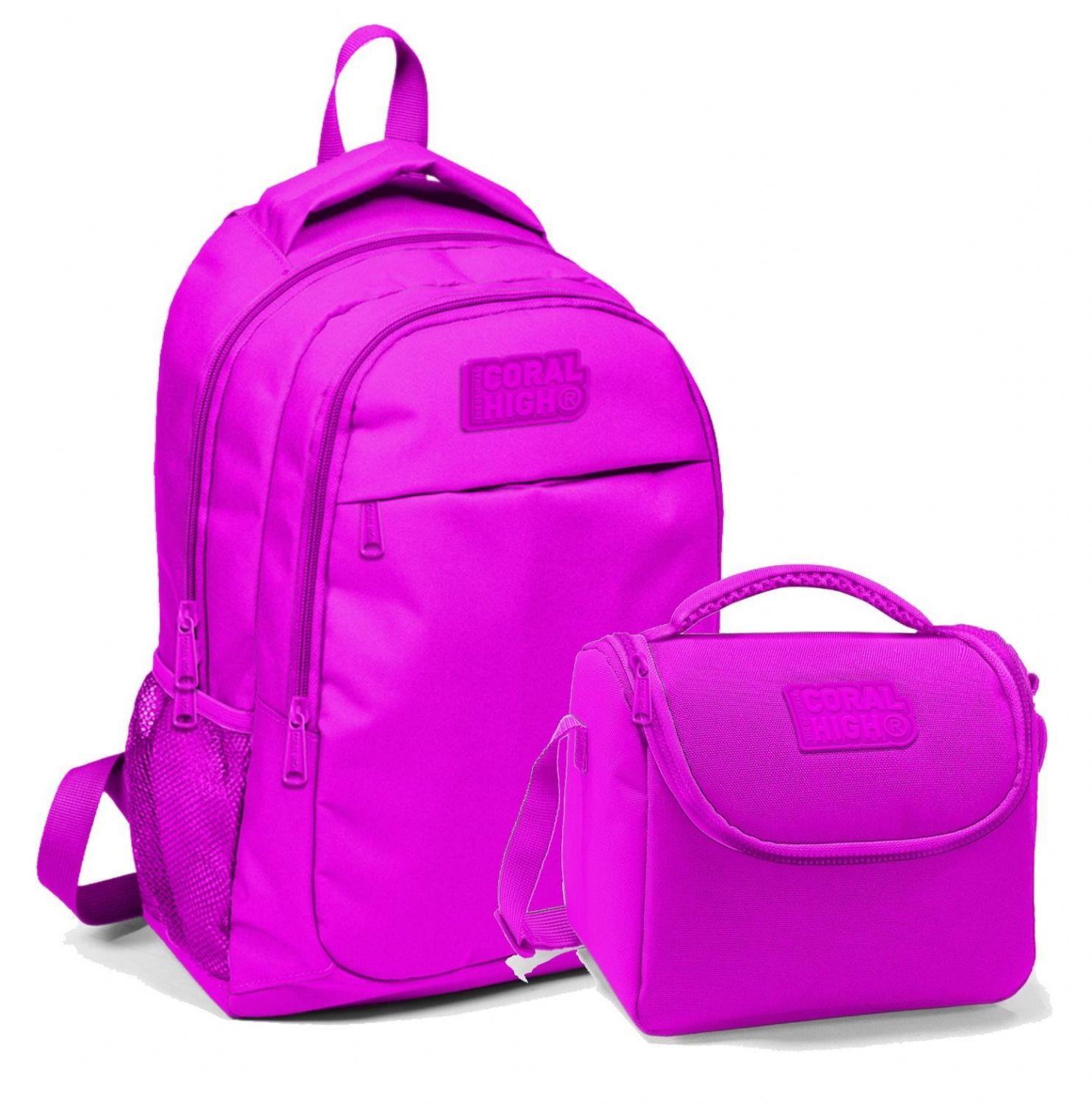 Coral High Okul Sırt Çantası ve Beslenme Çantası Kız Çocuk Pembe ...