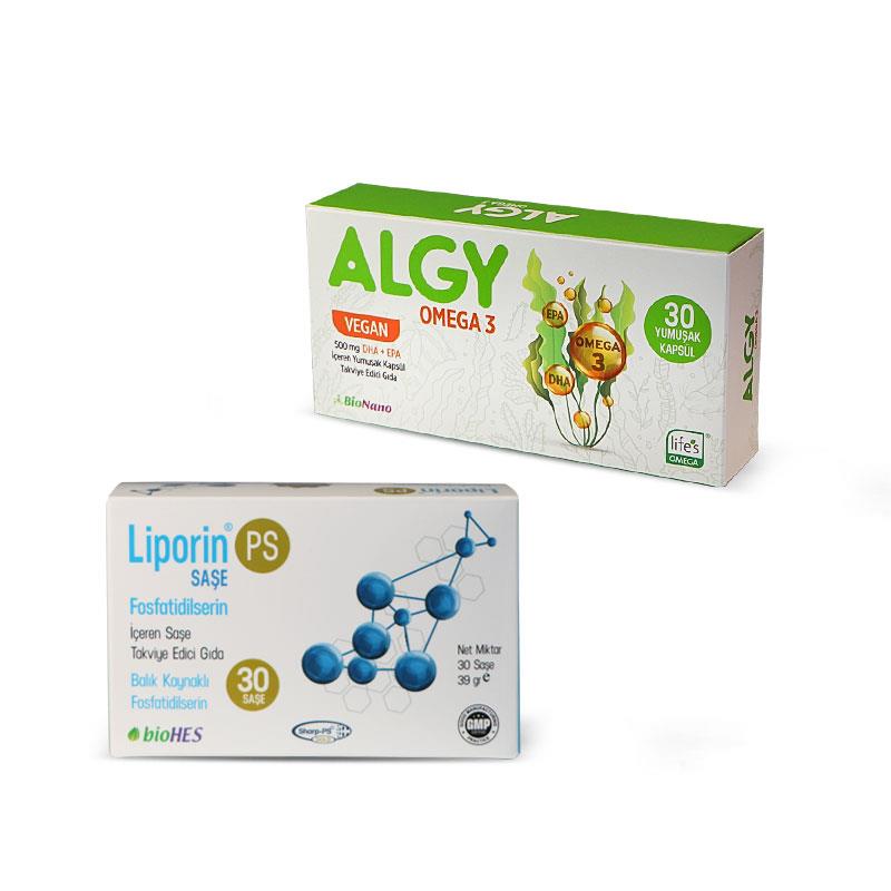 Algy Omega 3 (Yüksek DHA) & Liporin PS 30 Saşe