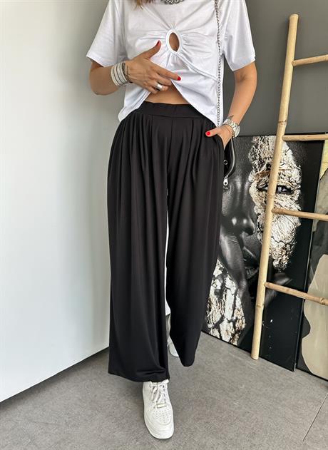 Siyah Modal Cepli Şalvar Pantolon | Zerrin Can