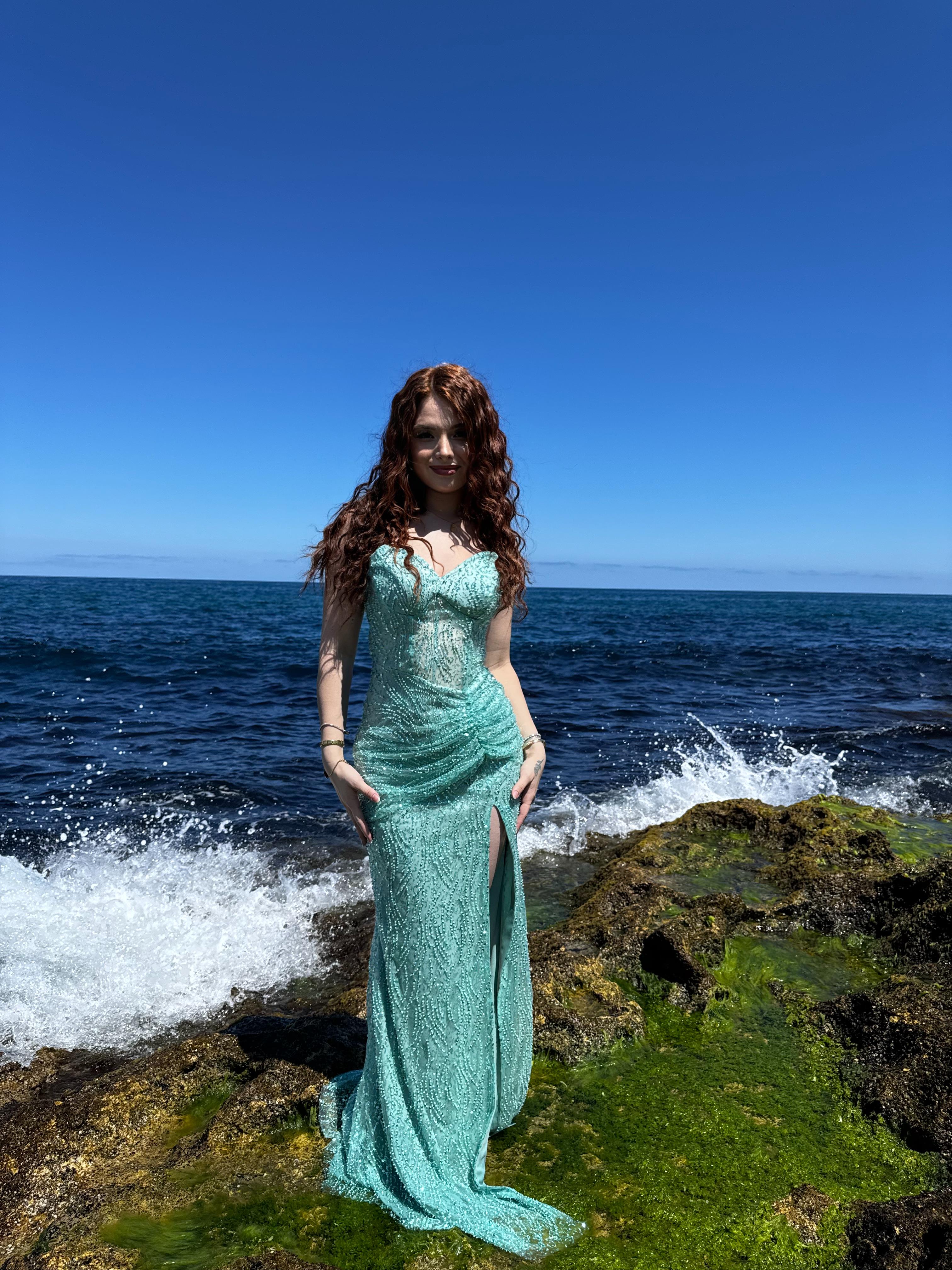 Shiny Su Yeşili Abiye