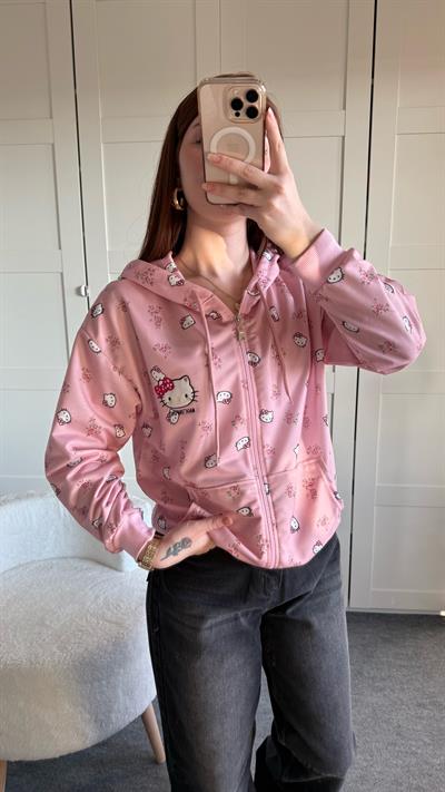 İconic Hello Kitty Hırka Pembe I SWEAT I AYŞENUR DİNÇER BUTİK