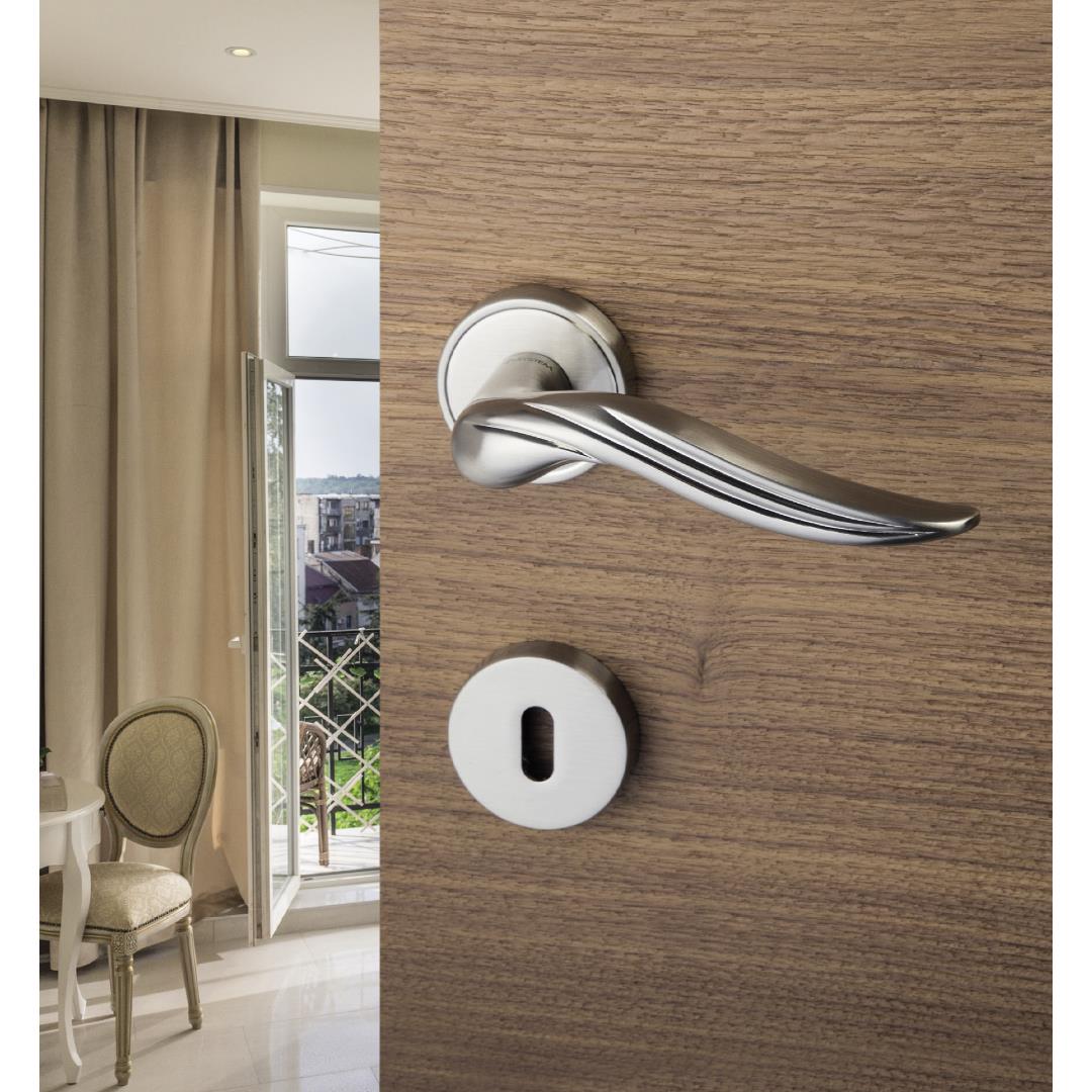 Arel Rozetli Kapı Kolu Takımı Saten Renk | System