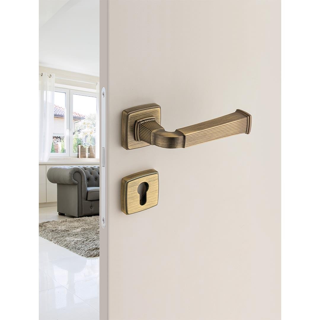 Astorıa Rozetli Kapı Kolu Antik Renk | Tem Aksesuar