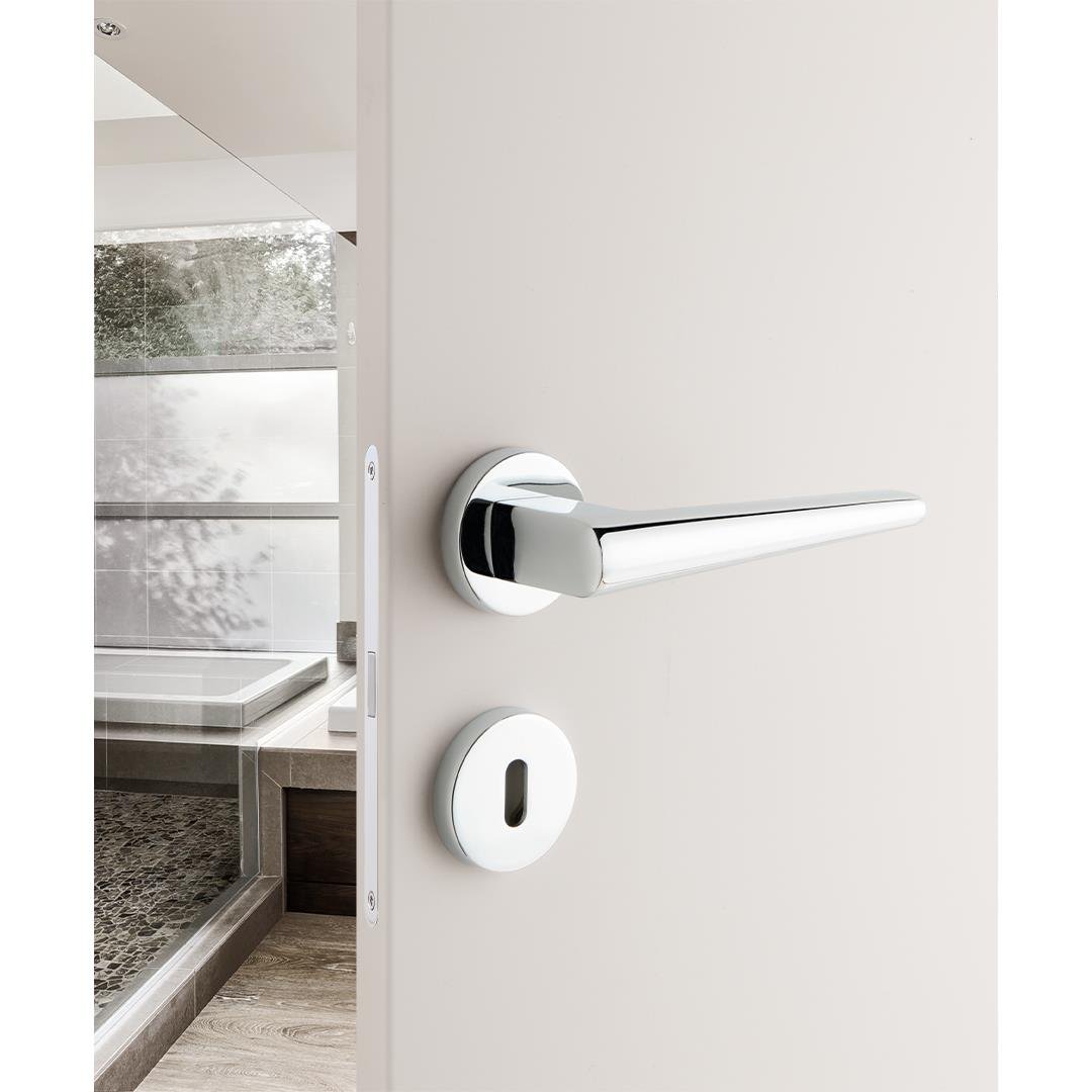 Butto Rozetli Kapı Kolu Takımı Saten Renk | System