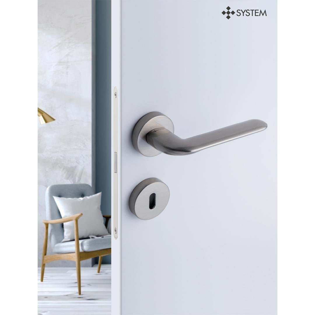 Jade Rozetli Kapı Kolu Siyah Renk | Tema Aksesuar