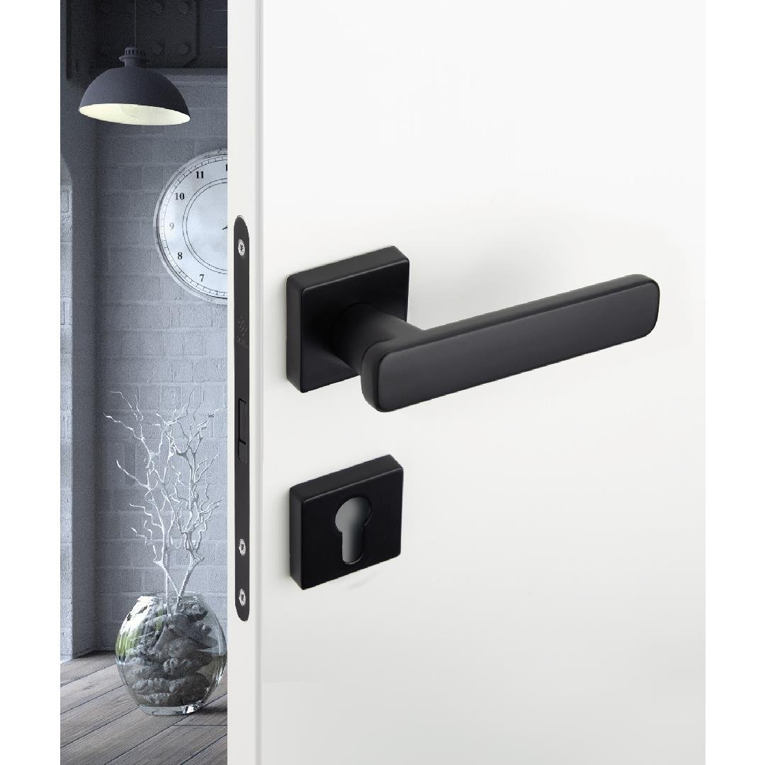 Kappa Rozetli Kapı Kolu Takımı Siyah Renk | System