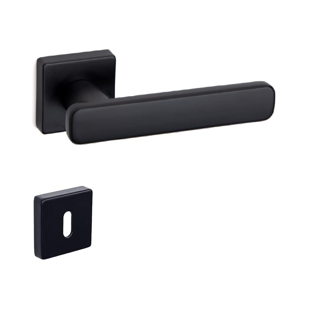 Kappa Rozetli Kapı Kolu Siyah Renk | Tema Aksesuar