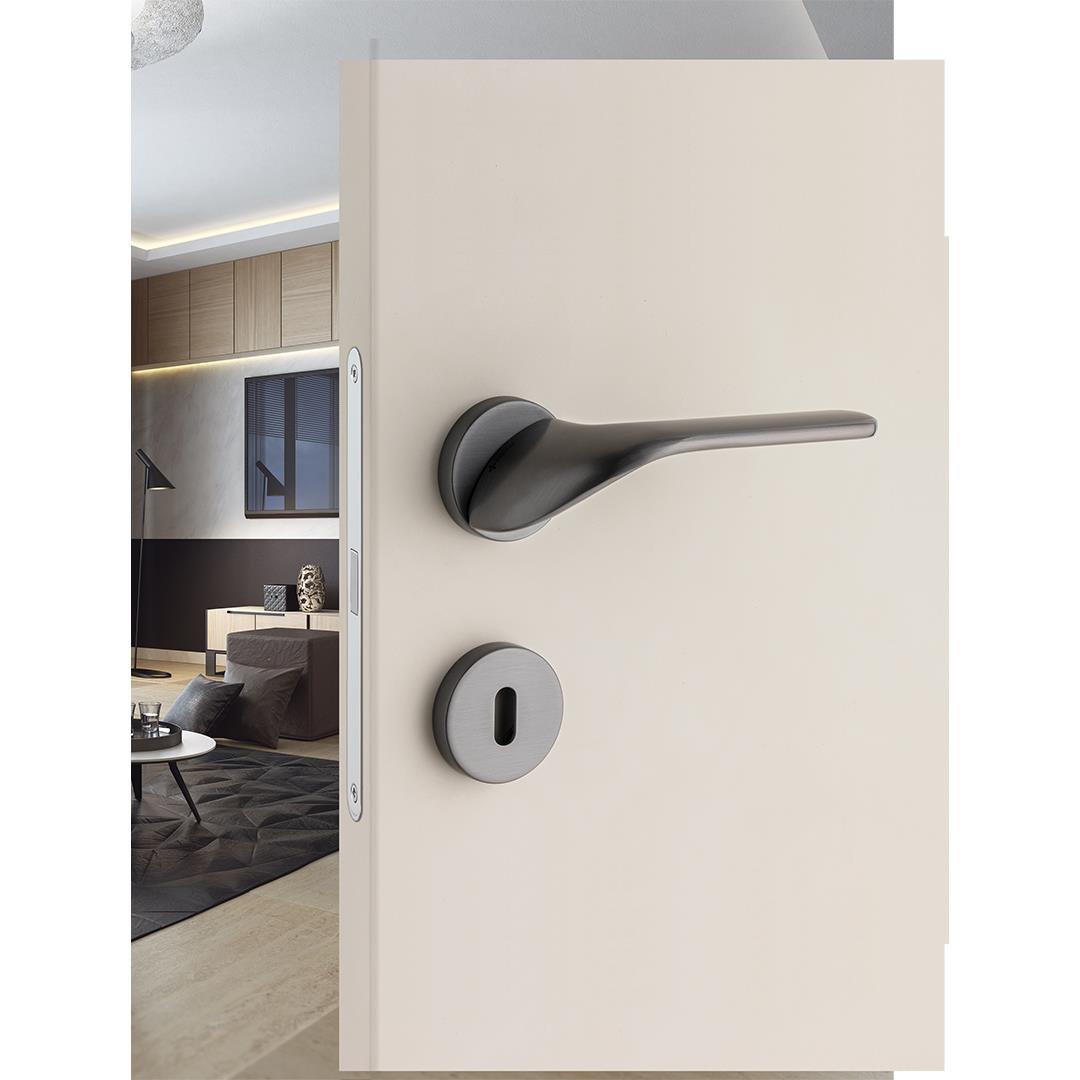 Palma Rozetli Kapı Kolu Takımı Altın Renk | System