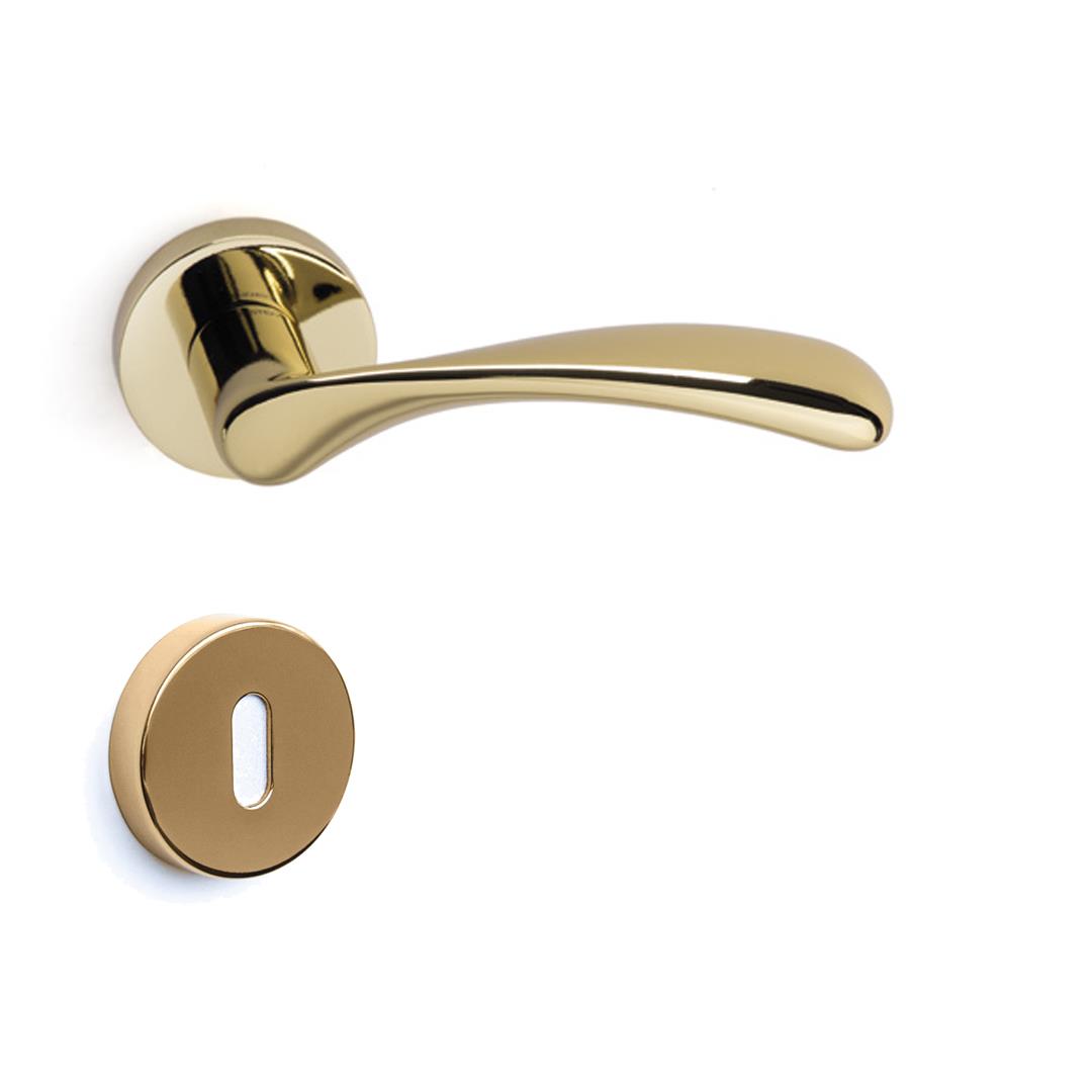 Perle Rozetli Kapı Kolu Takımı Altın Renk | System