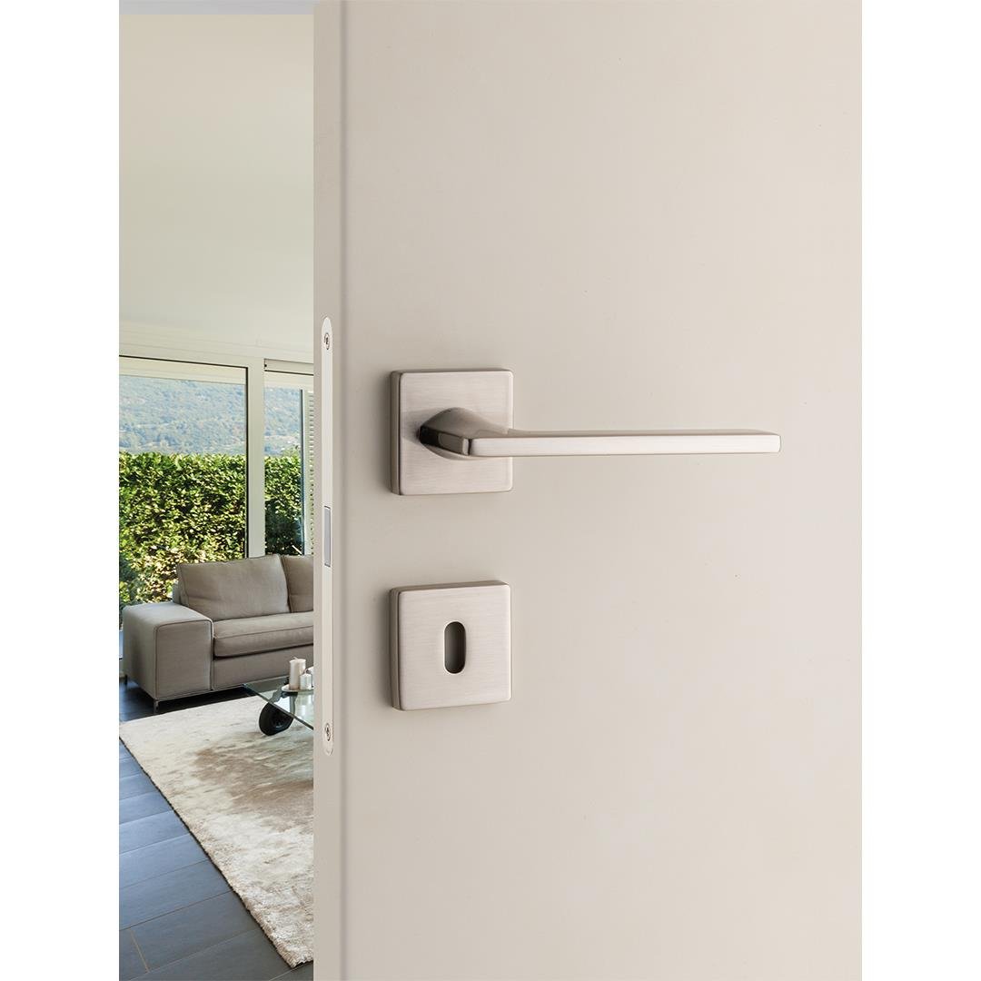 Slım Rozetli Kapı Kolu Takımı Saten Renk | System