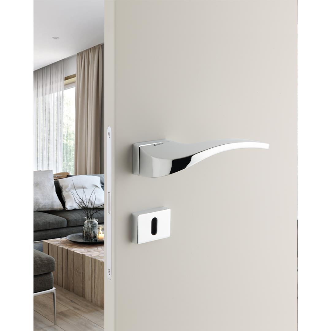 Stark Rozetli Kapı Kolu Takımı Saten Renk | System