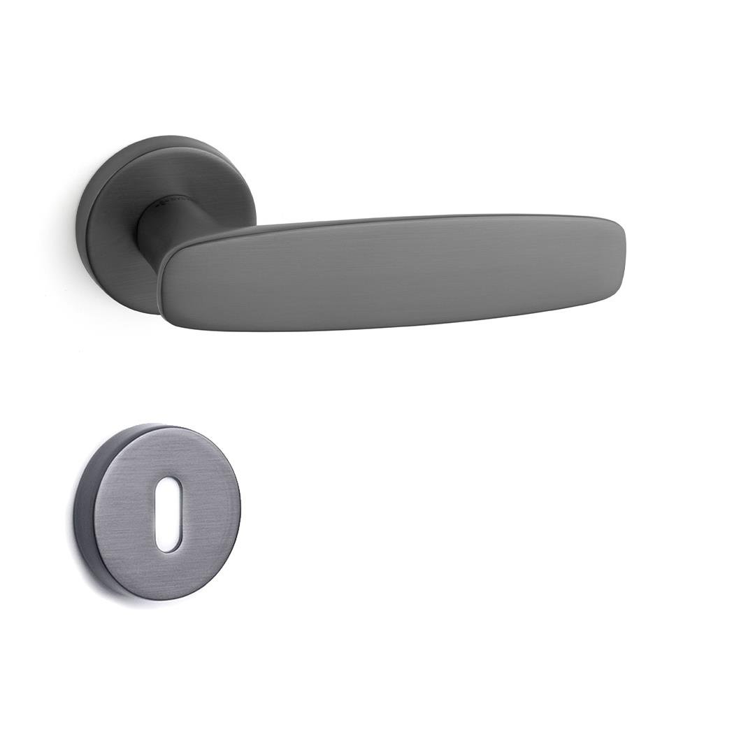 Vega Rozetli Kapı Kolu Füme Renk | Tema Aksesuar