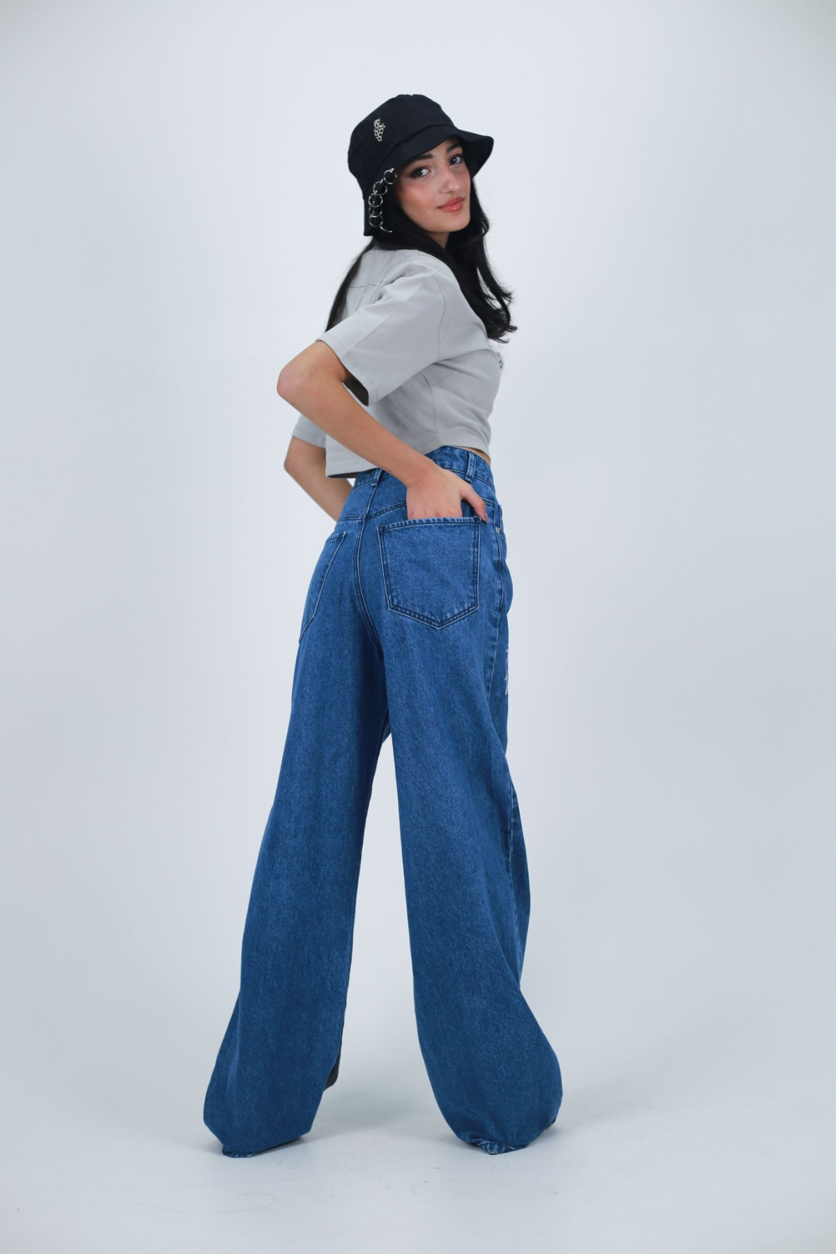 Mavi Jean Jujutsu Kiasen Satoru Gojo Baggy Kot Pantolon