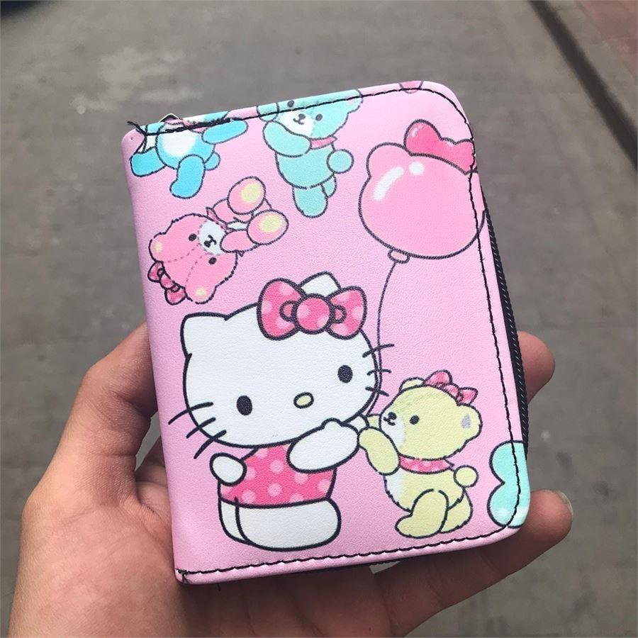 Pembe Hello Kitty - Balonlu Teddy Kısa Cüzdan