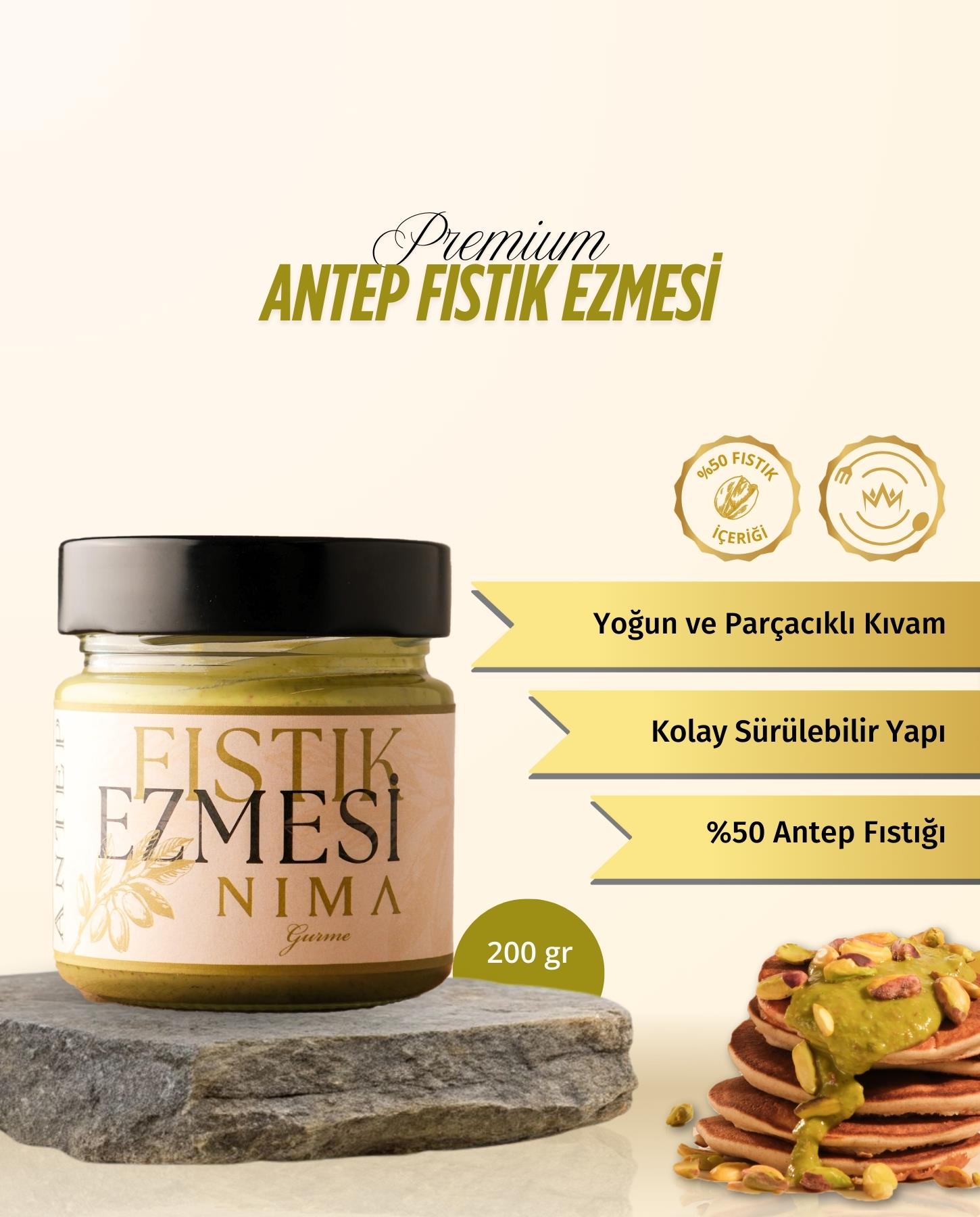 Nima Gurme Premium Antep Fıstık Ezmesi | Antep Fıstığı ile Zengin Lezzet