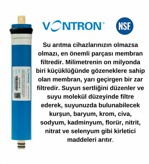 Vontron 100 GPD Su Arıtma Cihazı Membranı ÜCRETSİZ KARGO