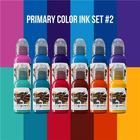 Primary Set 2 - World Famous Ink Dövme Boyası - 1oz (12 color ...