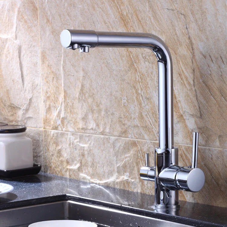 Arıtmalı 3 Yollu Musluk Mutfak Bataryası Krom