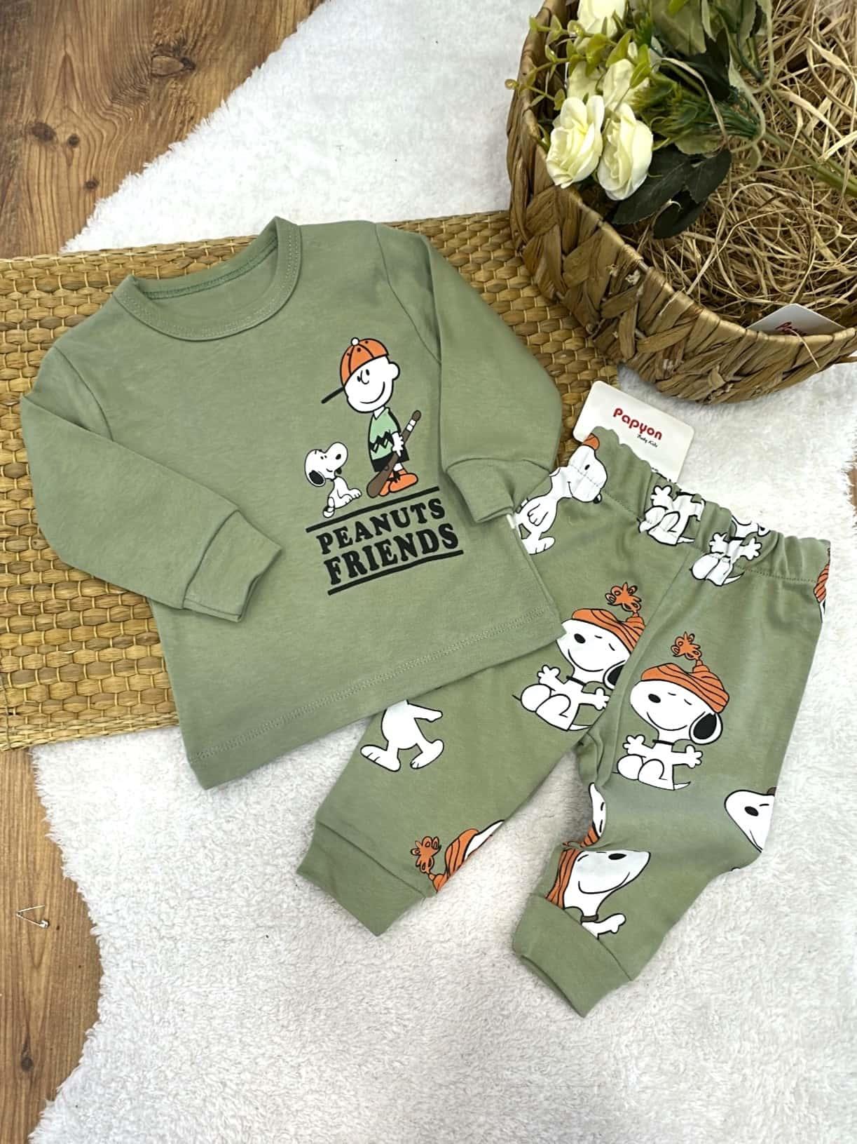 Bebendy Snoopy Peanuts Friends Baskılı Bebek Pijama Takımı (Ürün ...