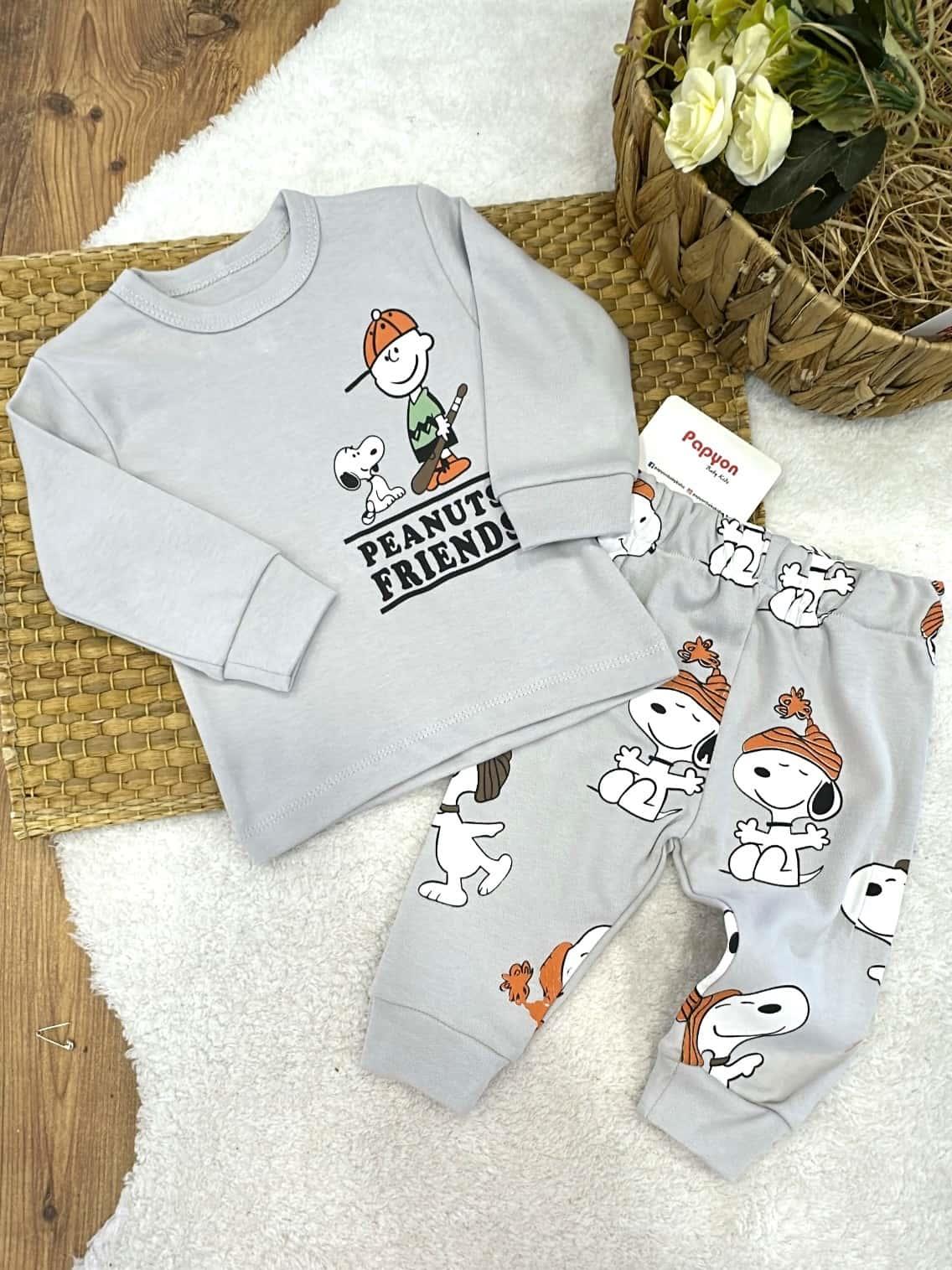 Bebendy Snoopy Peanuts Friends Baskılı Bebek Pijama Takımı (Ürün ...