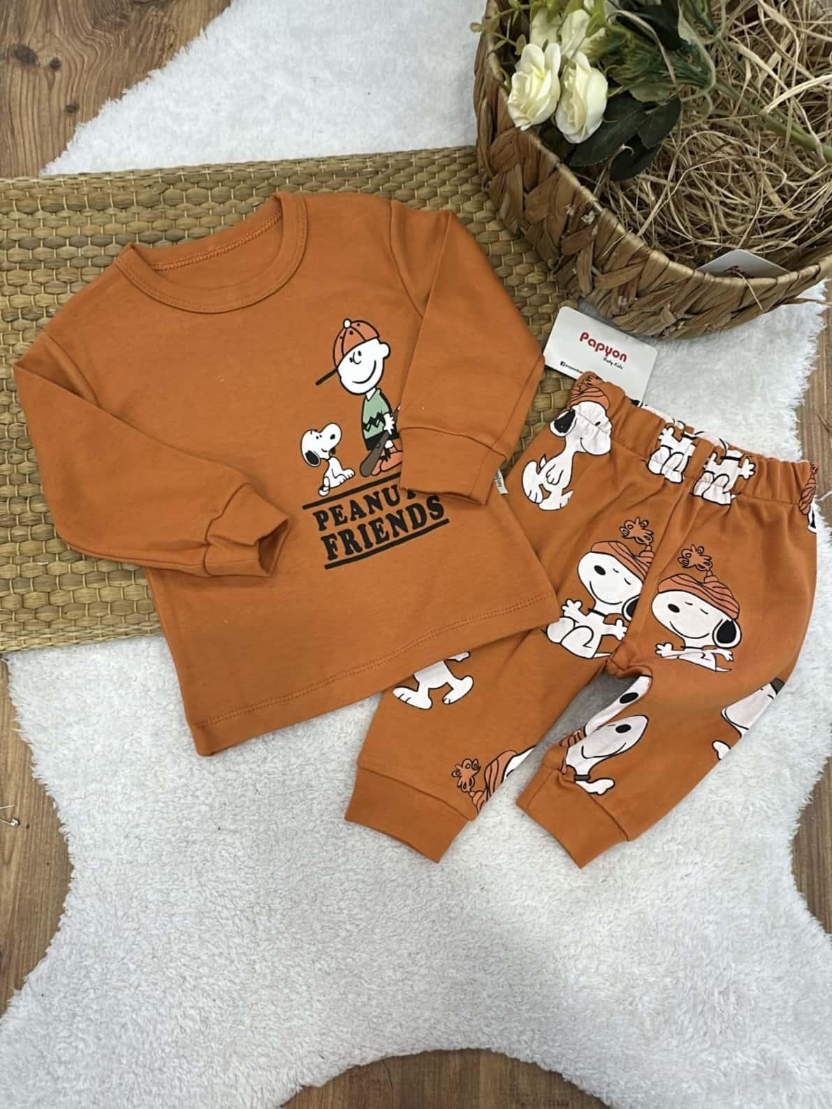 Bebendy Snoopy Peanuts Friends Baskılı Bebek Pijama Takımı (Ürün ...
