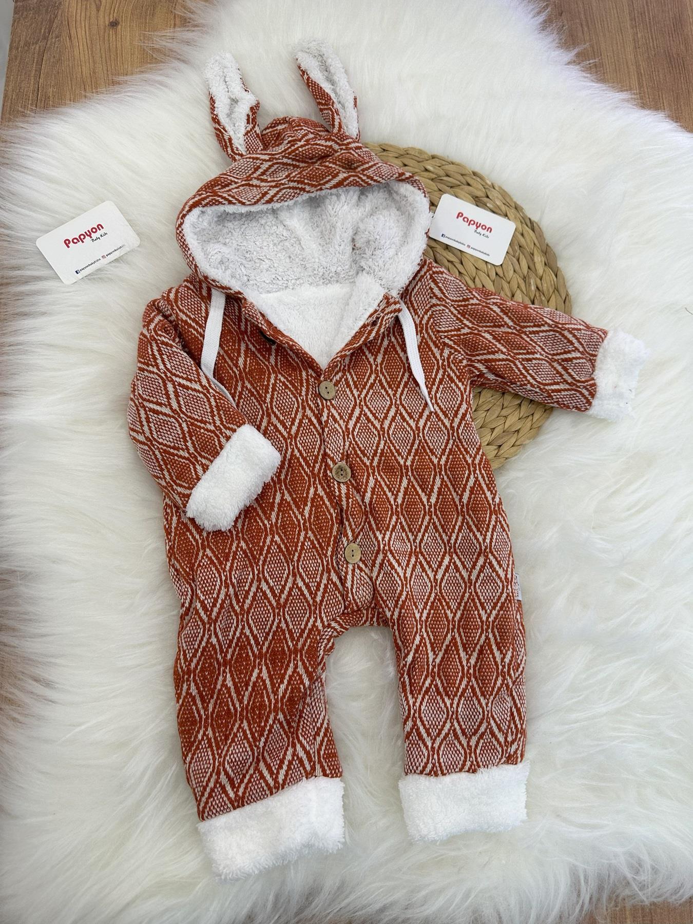 Murat Baby Büyük Baklava Desen İçi Welsoft Kulaklı Kapüşonlu Bebek ...