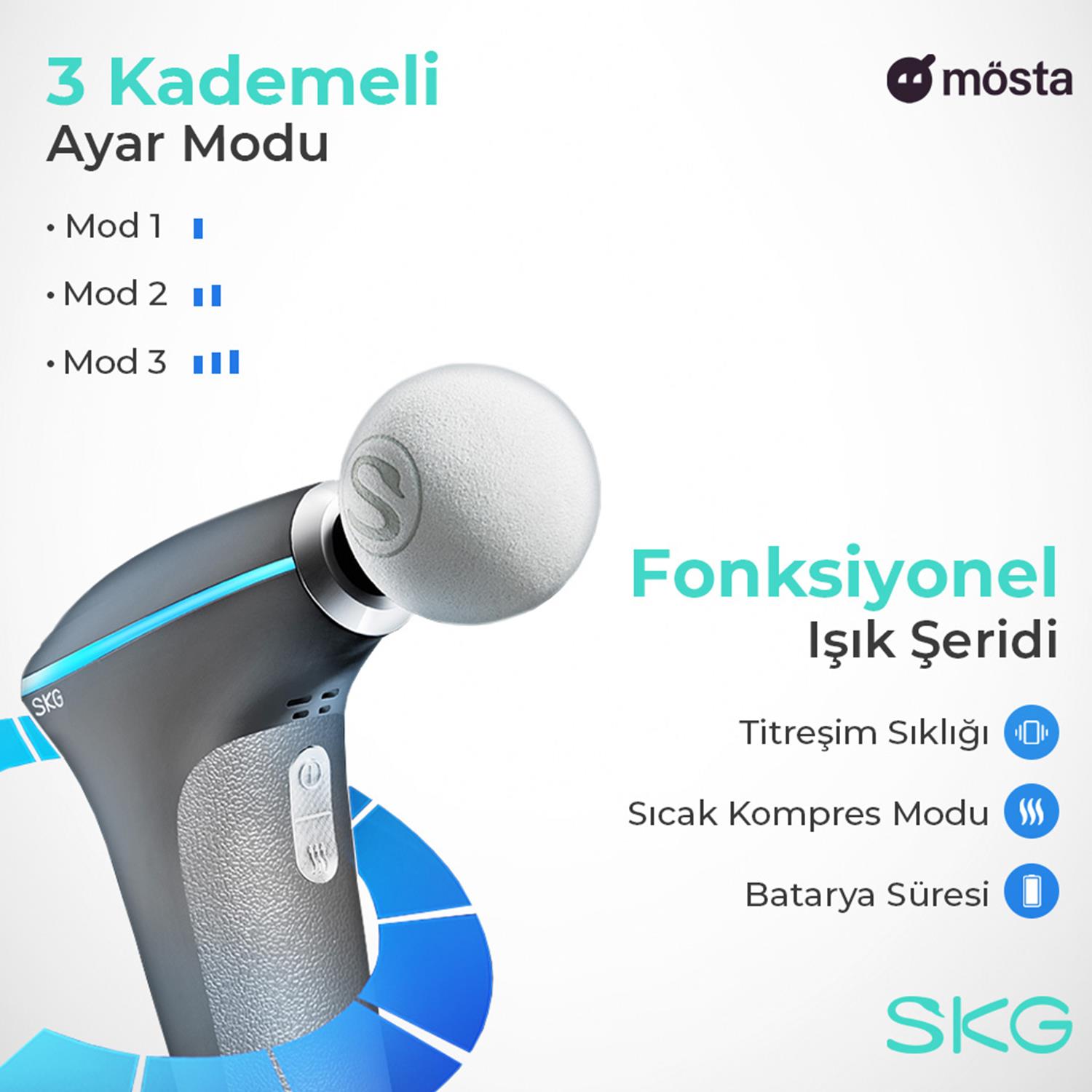 SKG F5-EN Isı Fonksiyonlu Termoterapi Masaj Tabancası