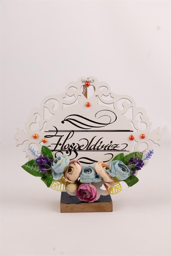 BEYAZ AHŞAP KAPI SÜSÜ "HOŞGELDİNİZ" - Simpaş Kalitesiyle Kütahya ...