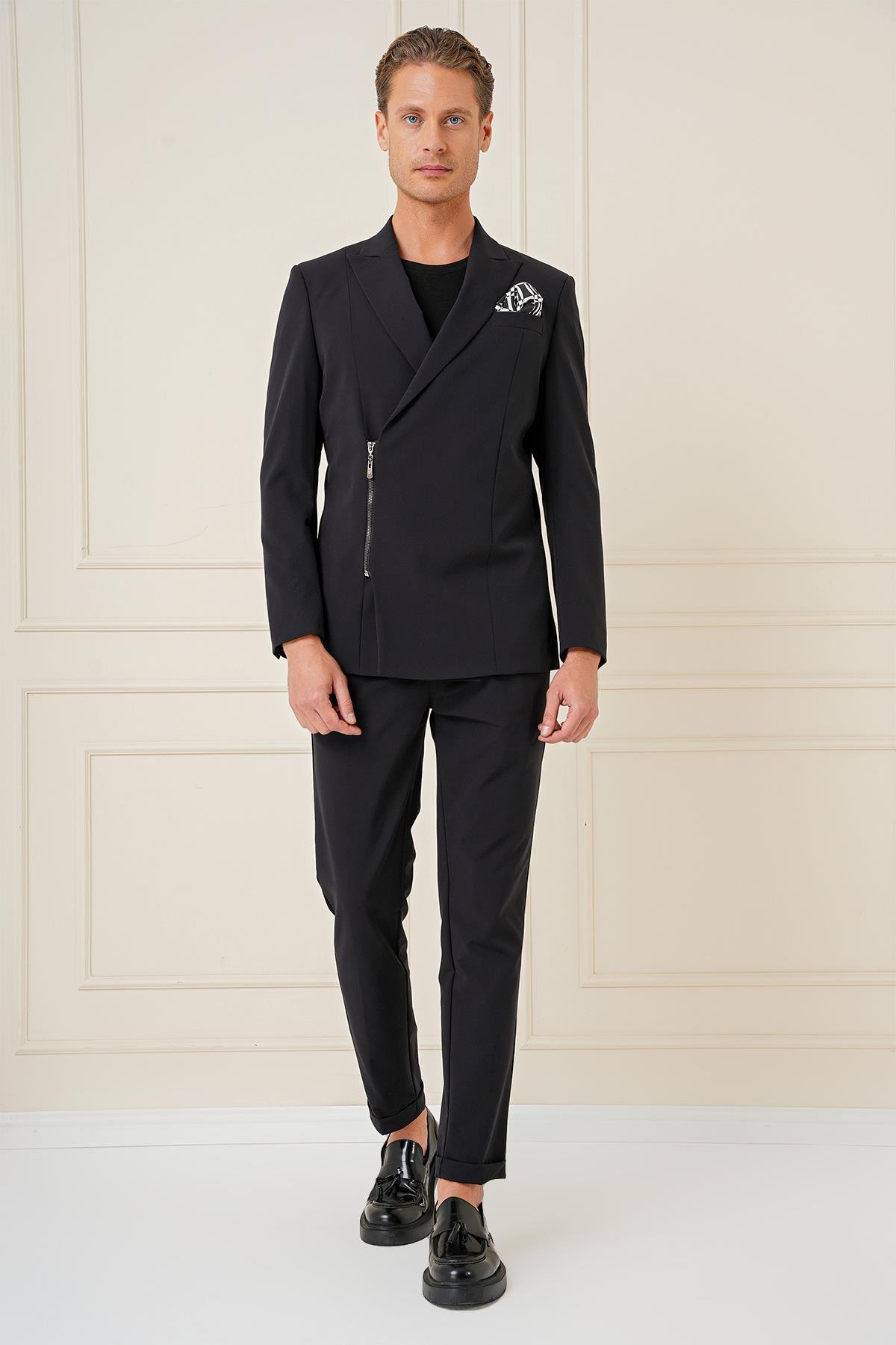 C 687 Slim Fit Siyah Spor Ceket