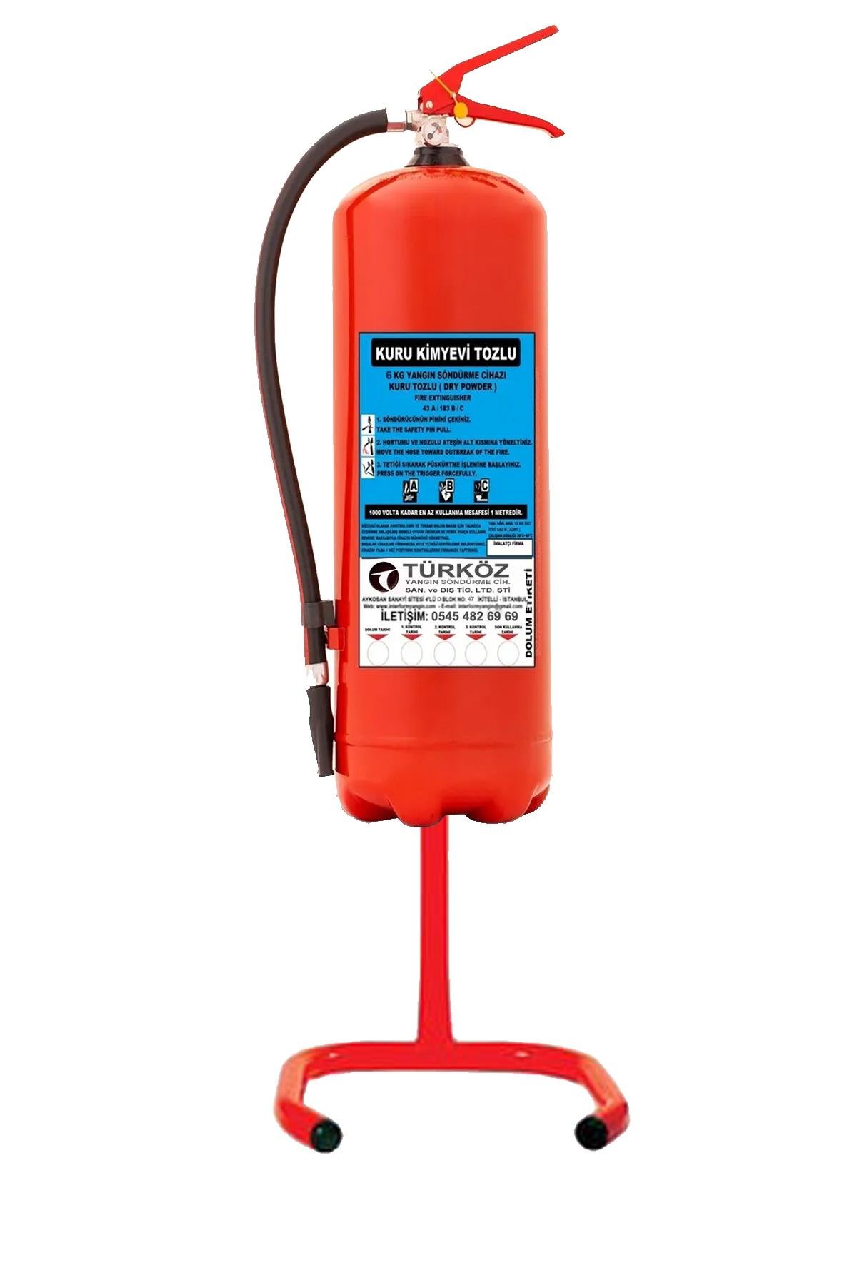 6 KG KKT Yangın Söndürme Tüpü Ve Yangın Söndürme Tüpü Askılığı Sehpası