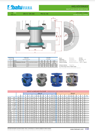 DN65 Pik Döküm GG25 Akış Göstergesi | Batu